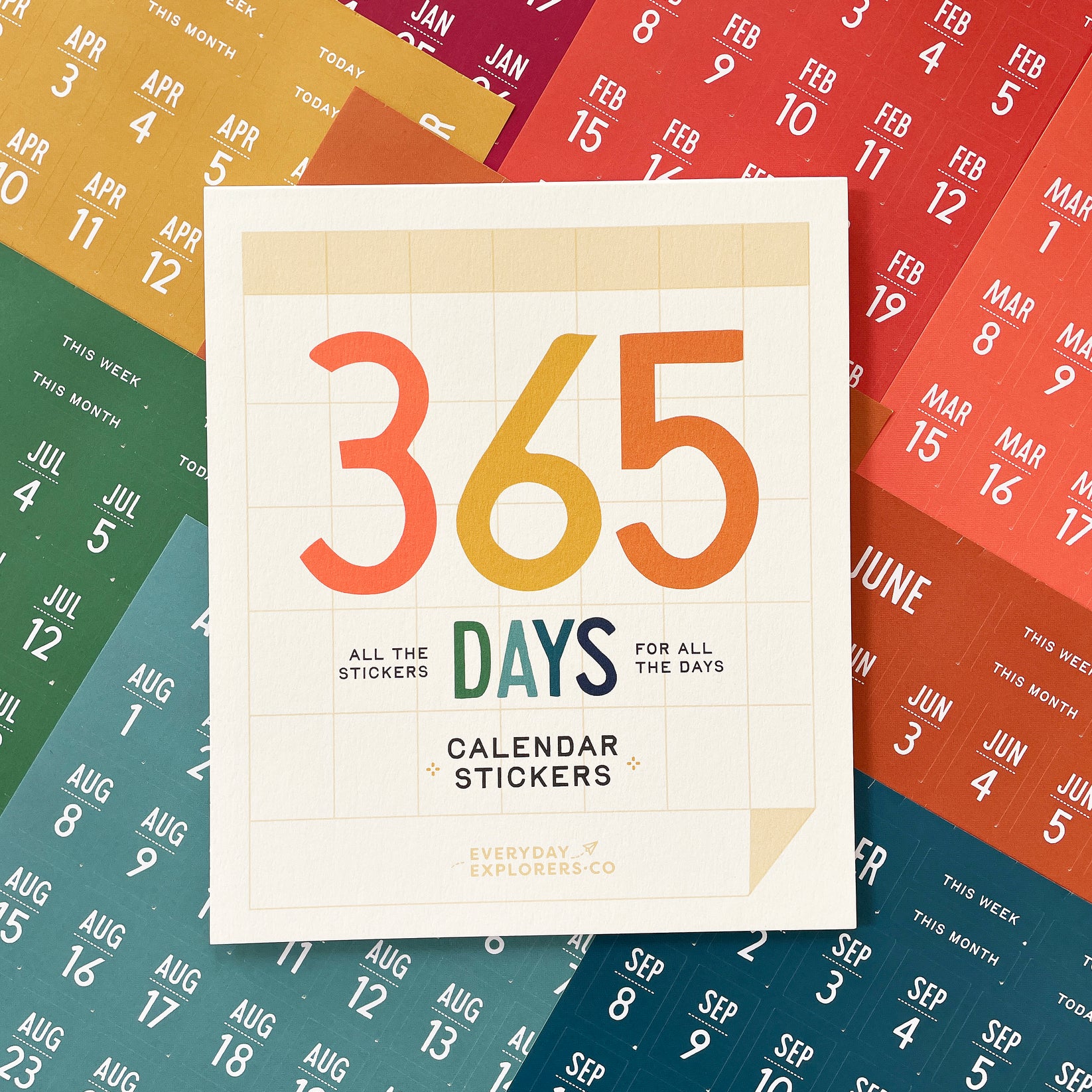 365 Days - Calendar Sticker Book (Bright Colors) – Everyday Explorers Co.