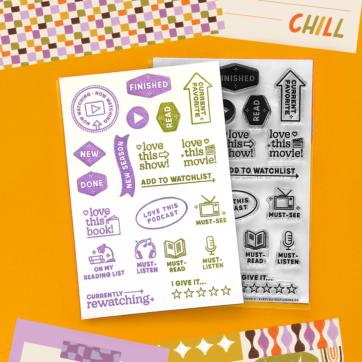 MBMC35: Now Playing - 4x6 Clear Stamp Set – Everyday Explorers Co.