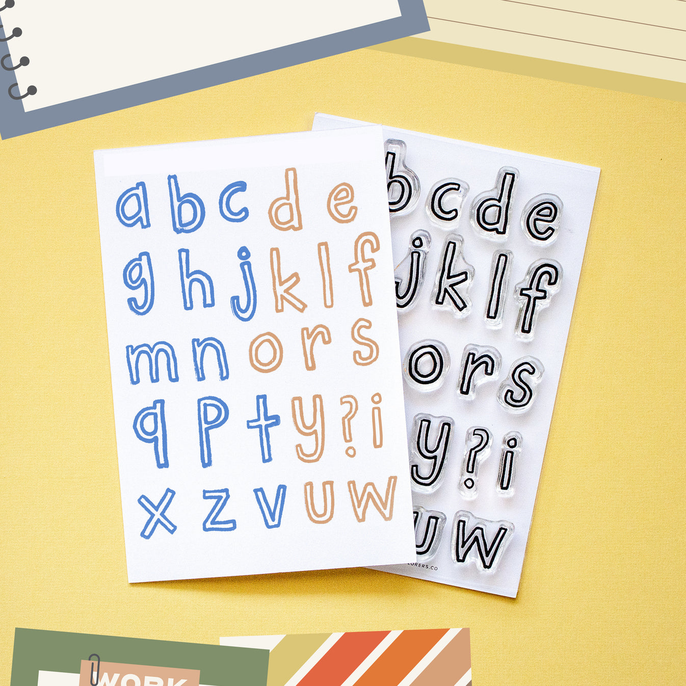 Cheeky Lowercase Alphabet - 4x6 Clear Stamp Set – Everyday Explorers Co.