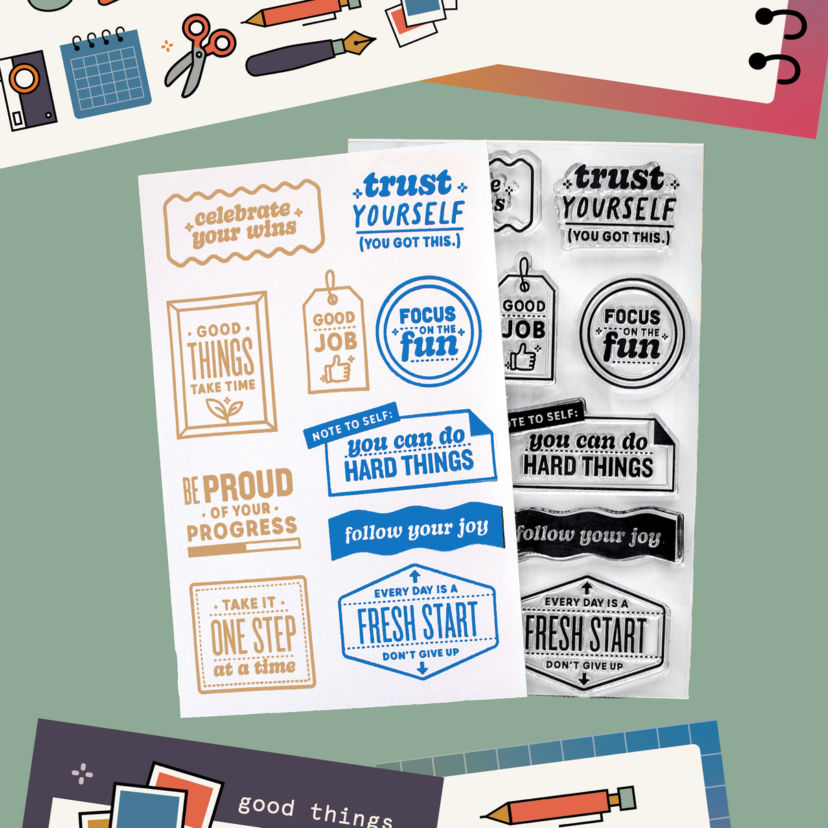MBMC34: Daily Reminders - 4x6 Clear Stamp Set – Everyday Explorers Co.