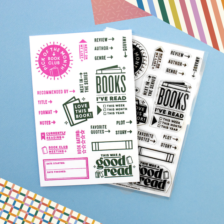 Reading Journal - 4x6 Clear Stamp Set – Everyday Explorers Co.