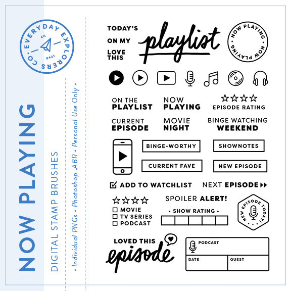Now Playing - Digital Stamp Set – Everyday Explorers Co.