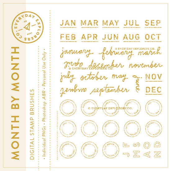 Month By Month - Digital Stamp Set – Everyday Explorers Co.