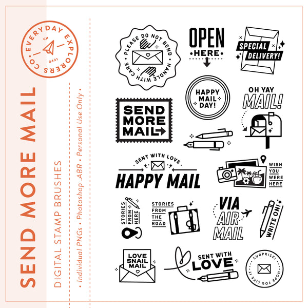 Send More Mail - Digital Stamp Set – Everyday Explorers Co.